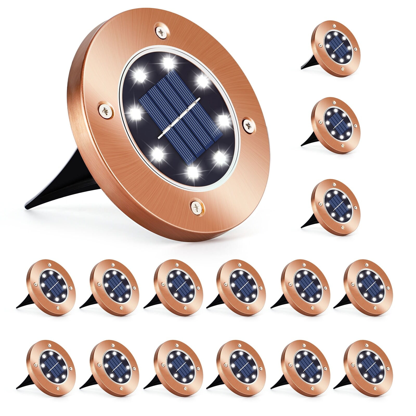 Solar Ground Lights Outdoor Waterproof Disc Lights for Deck,Garden ...