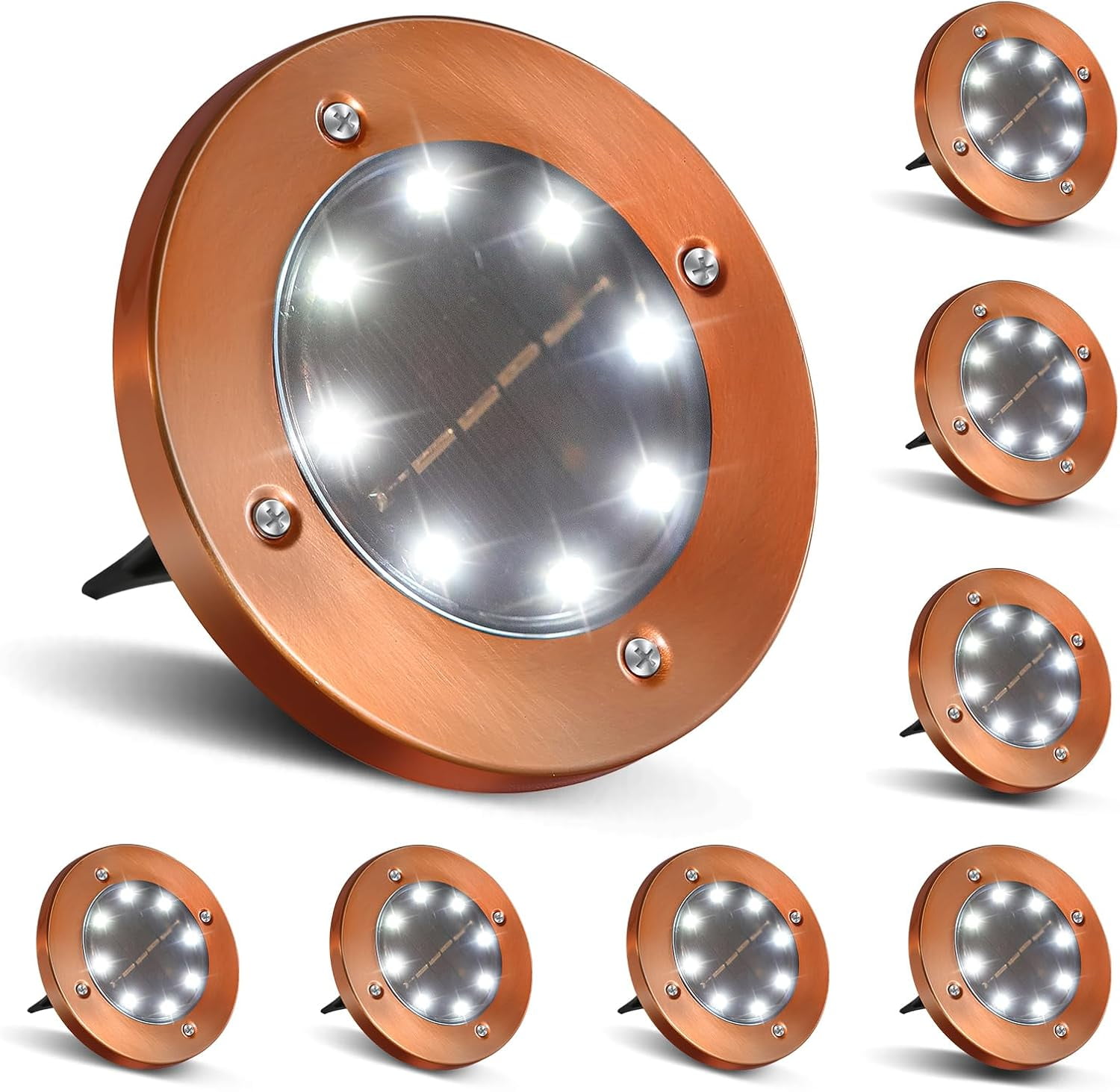 Solar Ground Lights Outdoor Waterproof Flat in Ground Solar Disk Lights ...
