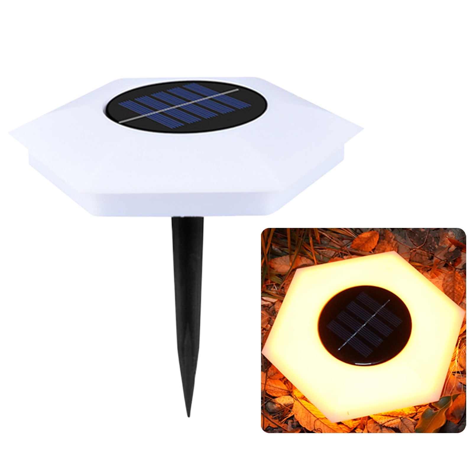 Solar Ground Lights Outdoor, Waterproof Solar Deck Lights Round Step ...