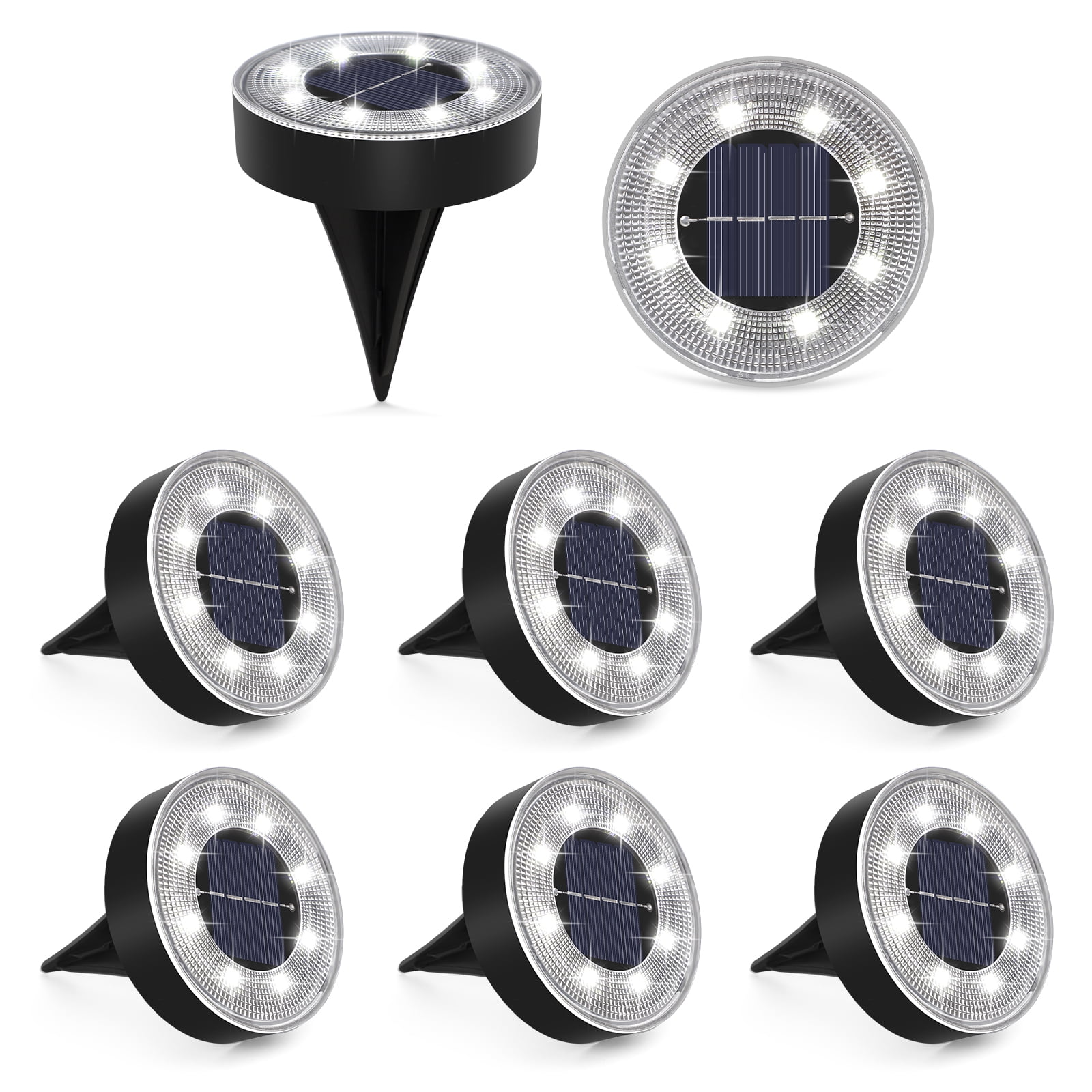 Solar Ground Lights Outdoor for Outside Pathway Walkway Patio Yard Lawn ...