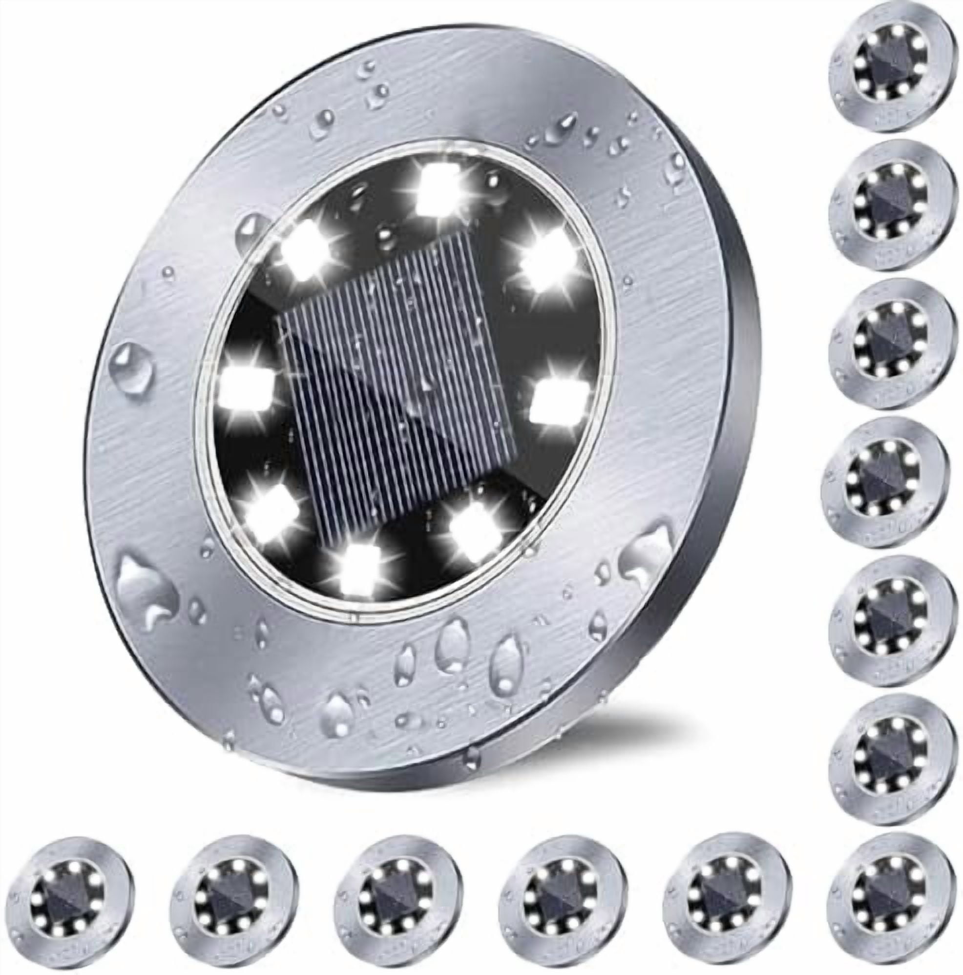 Solar Ground Lights, Waterproof Solar Garden Light, Upgraded Outdoor ...