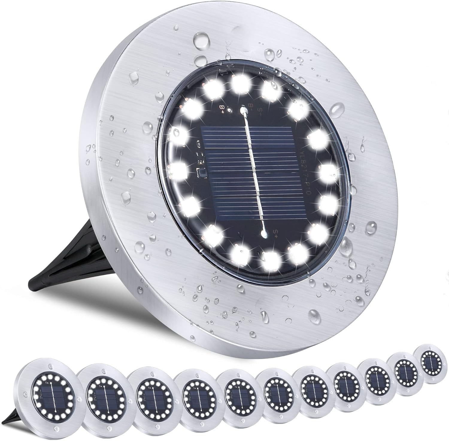 Solar Ground Lights-Waterproof Solar Lights Outdoor Garden- Solar Disk ...