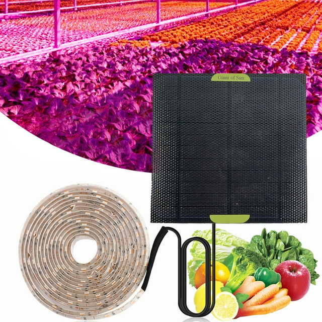 Solar LED Grow Light Strip, Full Spectrum 16.4ft for Indoor Plants ...