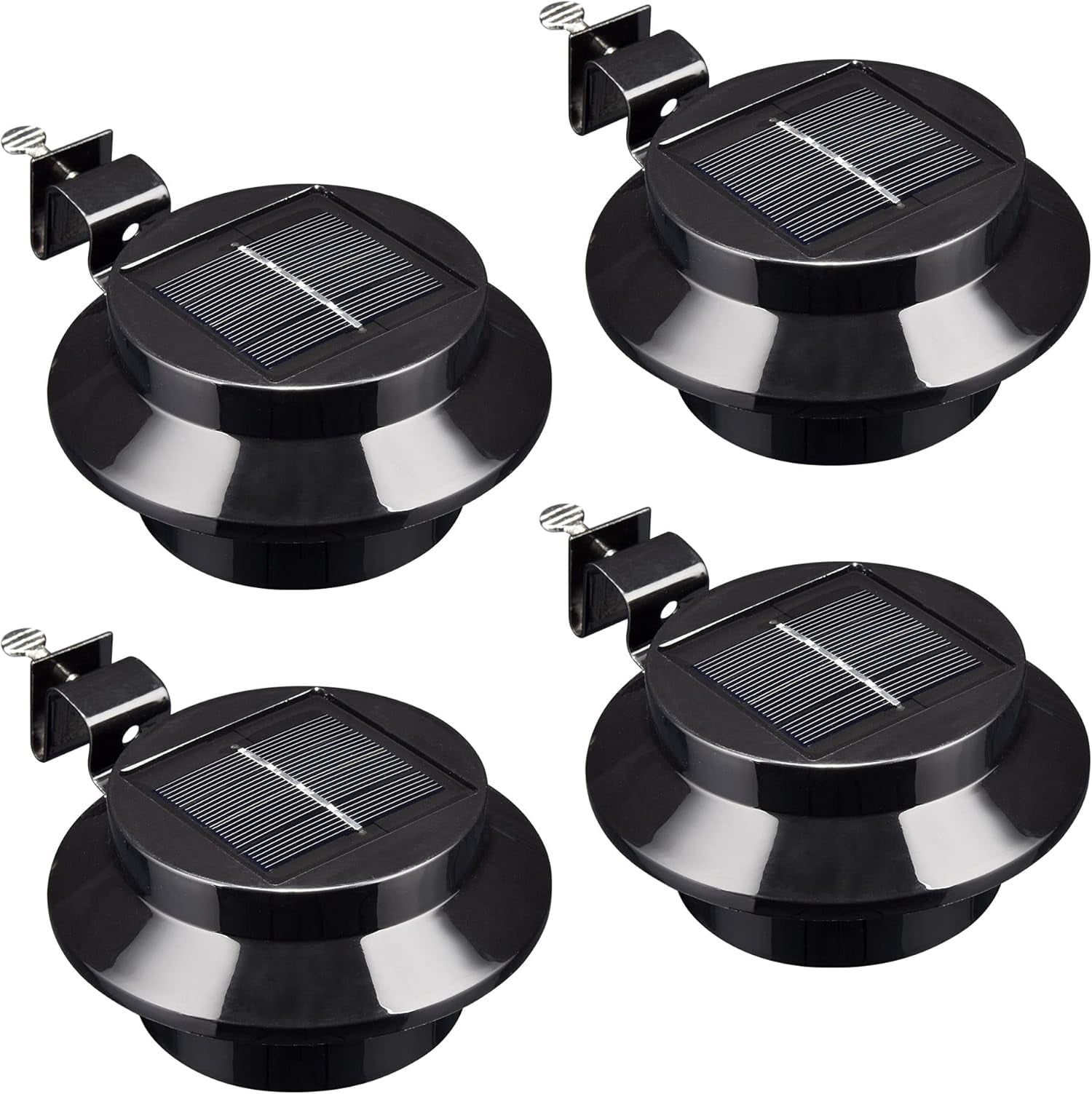 Solar Gutter Light Outdoor 3 LED Deck Fence Lights with Bracket Wall ...
