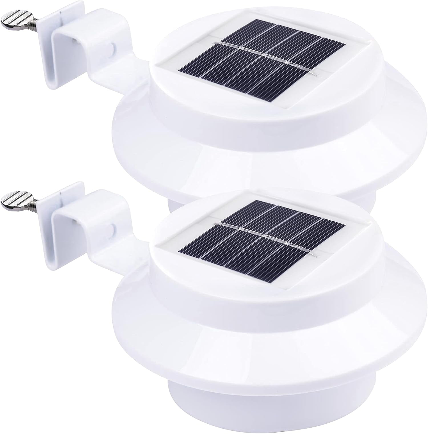 Solar Gutter Light Outdoor 3 LED Deck Fence Lights with Bracket Wall ...