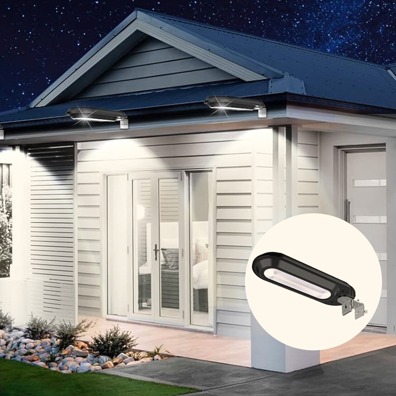 Solar Gutter Lights 200LM, 18 LED Gutter Solar Lights Outdoor ...