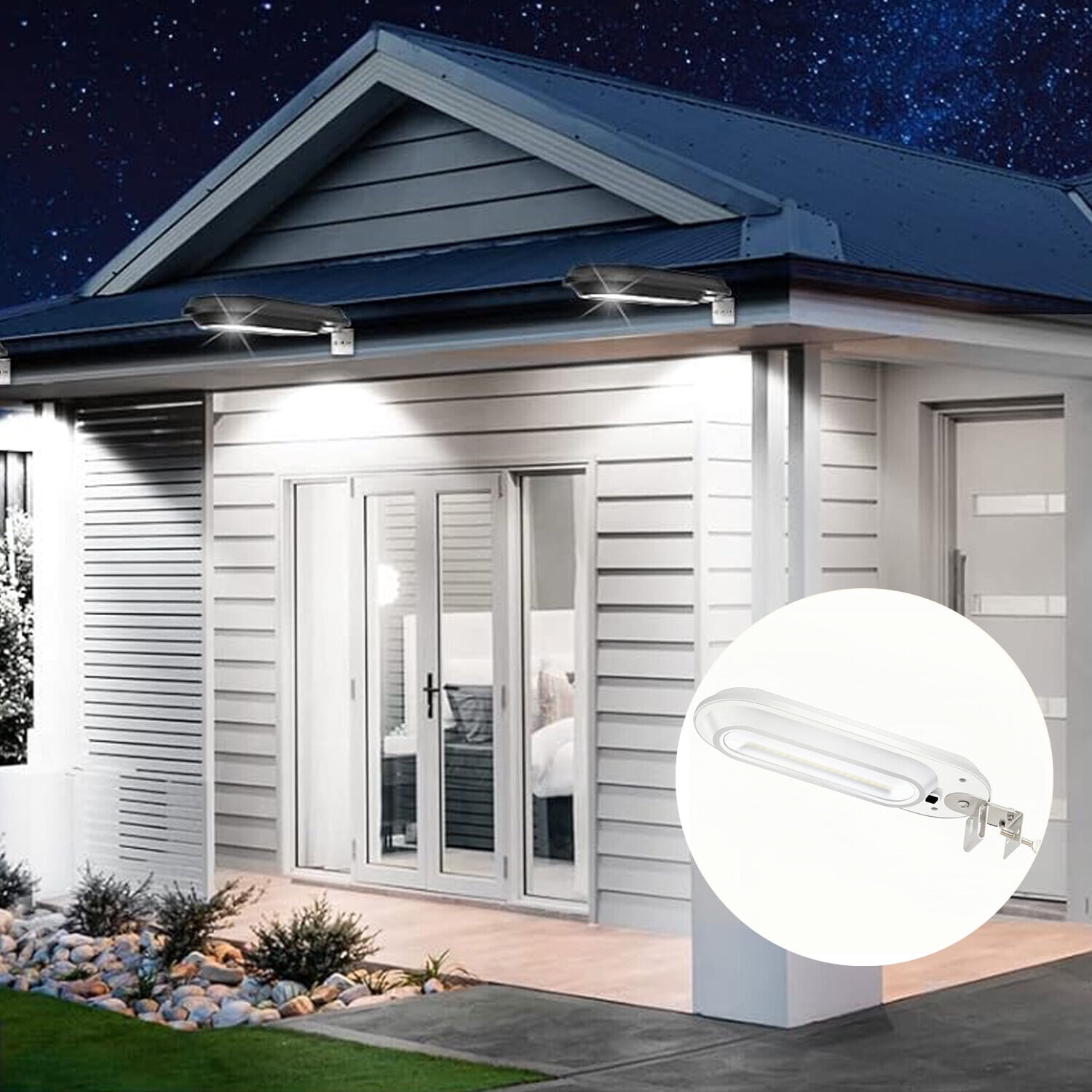 Solar Gutter Lights 200LM, 18 LED Gutter Solar Lights Outdoor ...