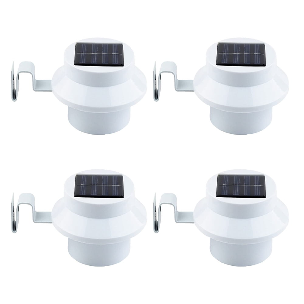 Solar Gutter Lights 4 Pack Solar Gutter LED Lights-White/Black Solar ...