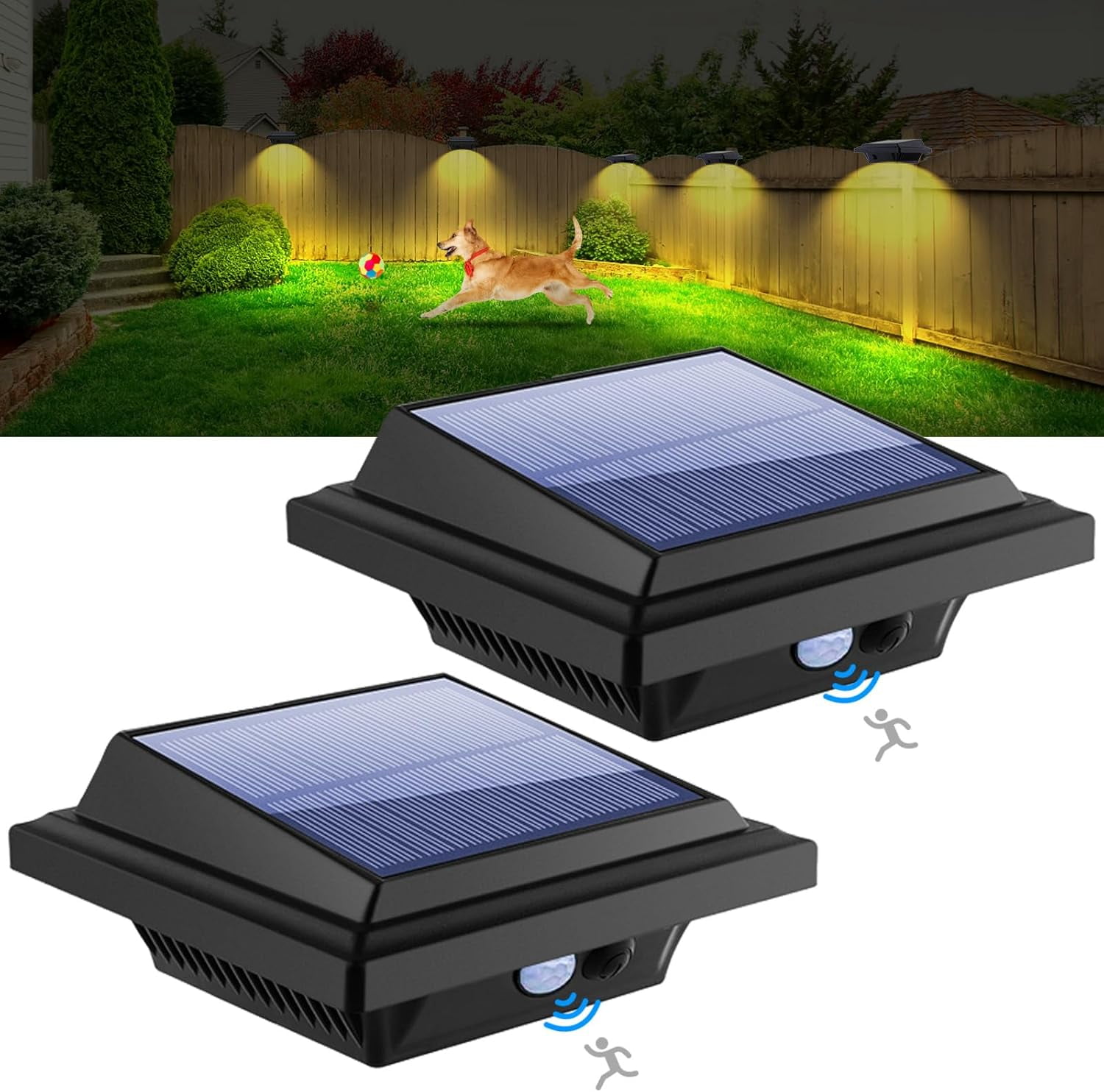 Solar Gutter Lights - Bright Solar Powered led Fence Light with 25 LED ...