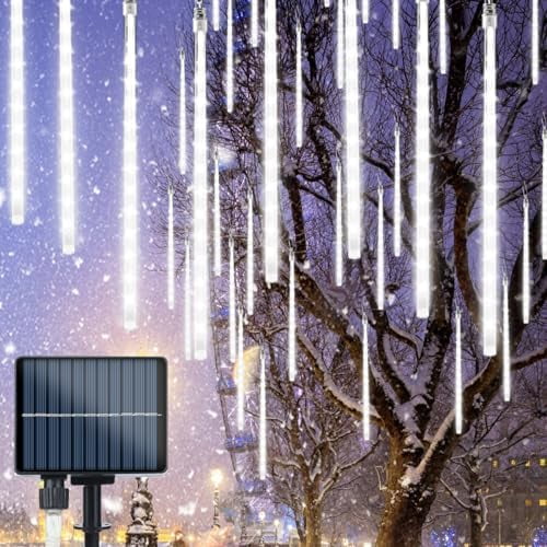 Solar Halloween Lights 20 Tubes 480 LED Meteor Shower Icicle Raindrop ...
