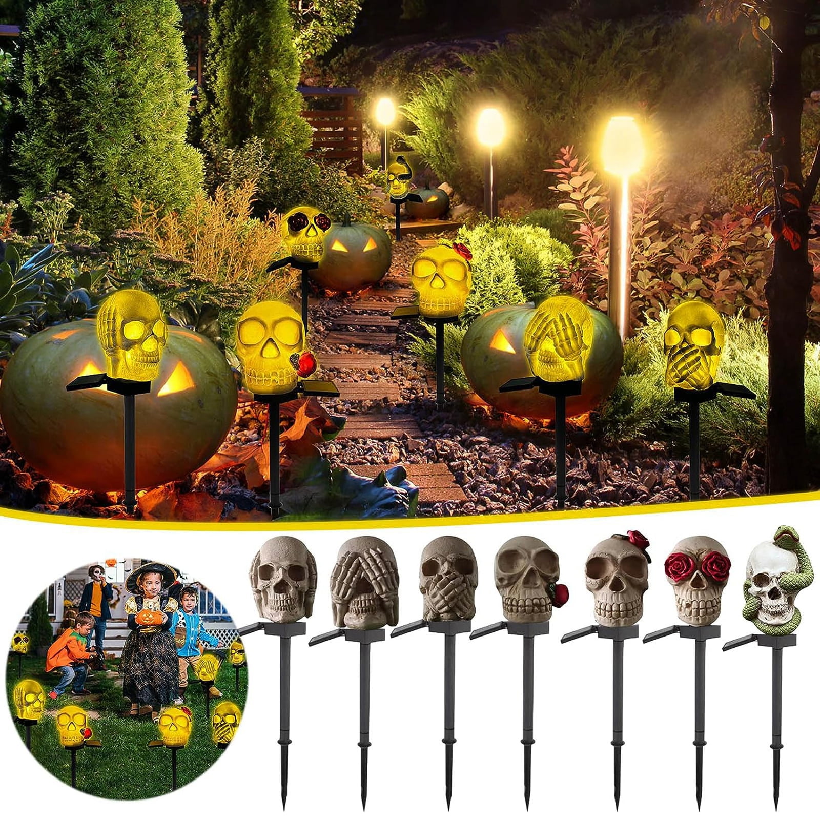 Solar Halloween Lights for Halloween Decorations, Waterproof LED ...
