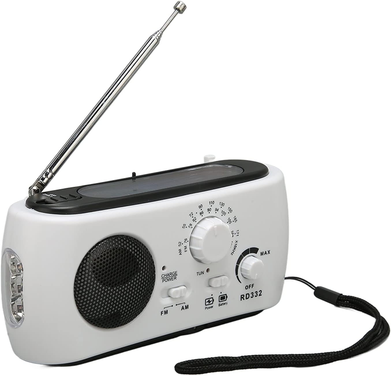 Solar Hand Crank Emergency Radio, AM FM Portable Survival Radio, Small ...