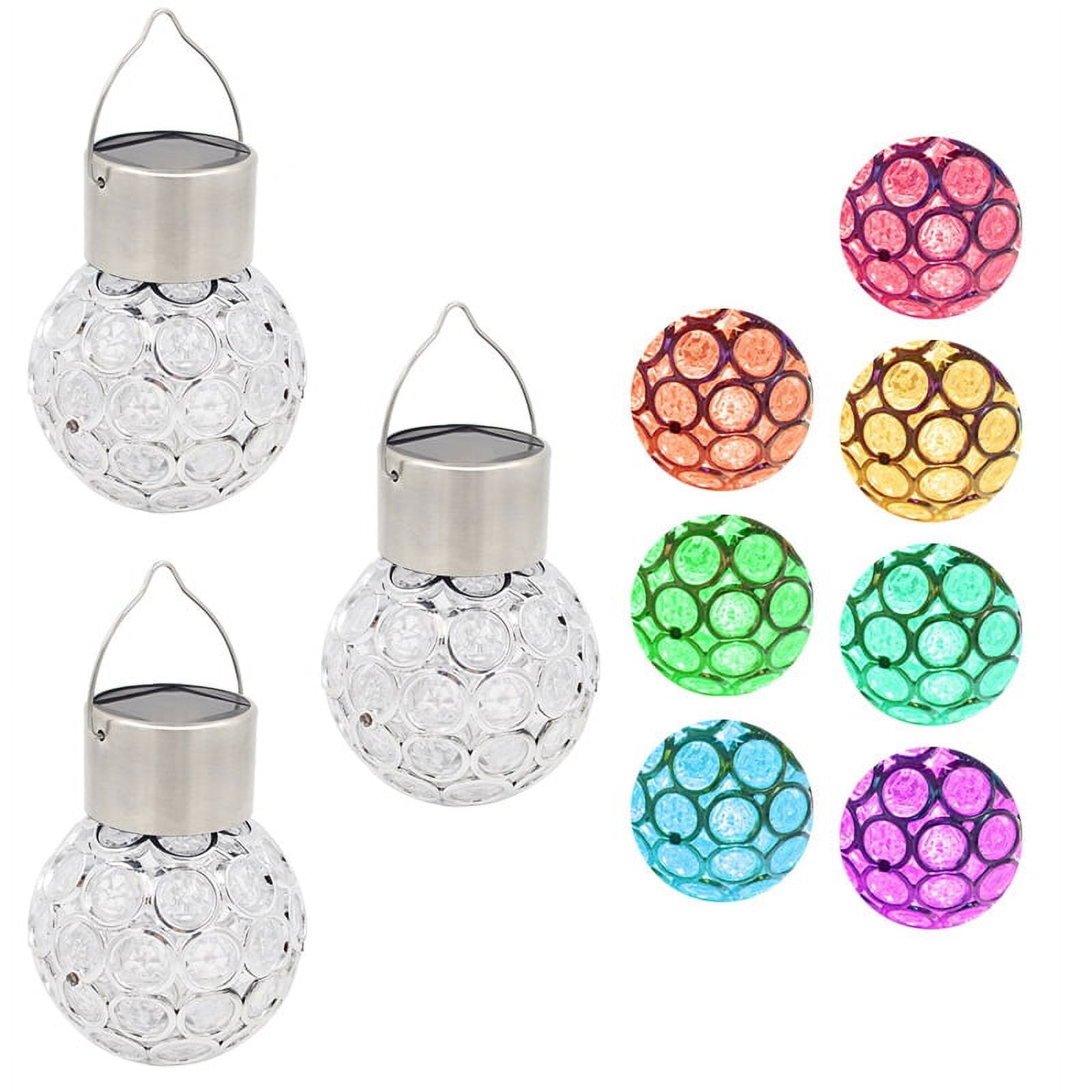 Solar Hanging Crystal Ball Lights Color Changing LED Light for Garden ...