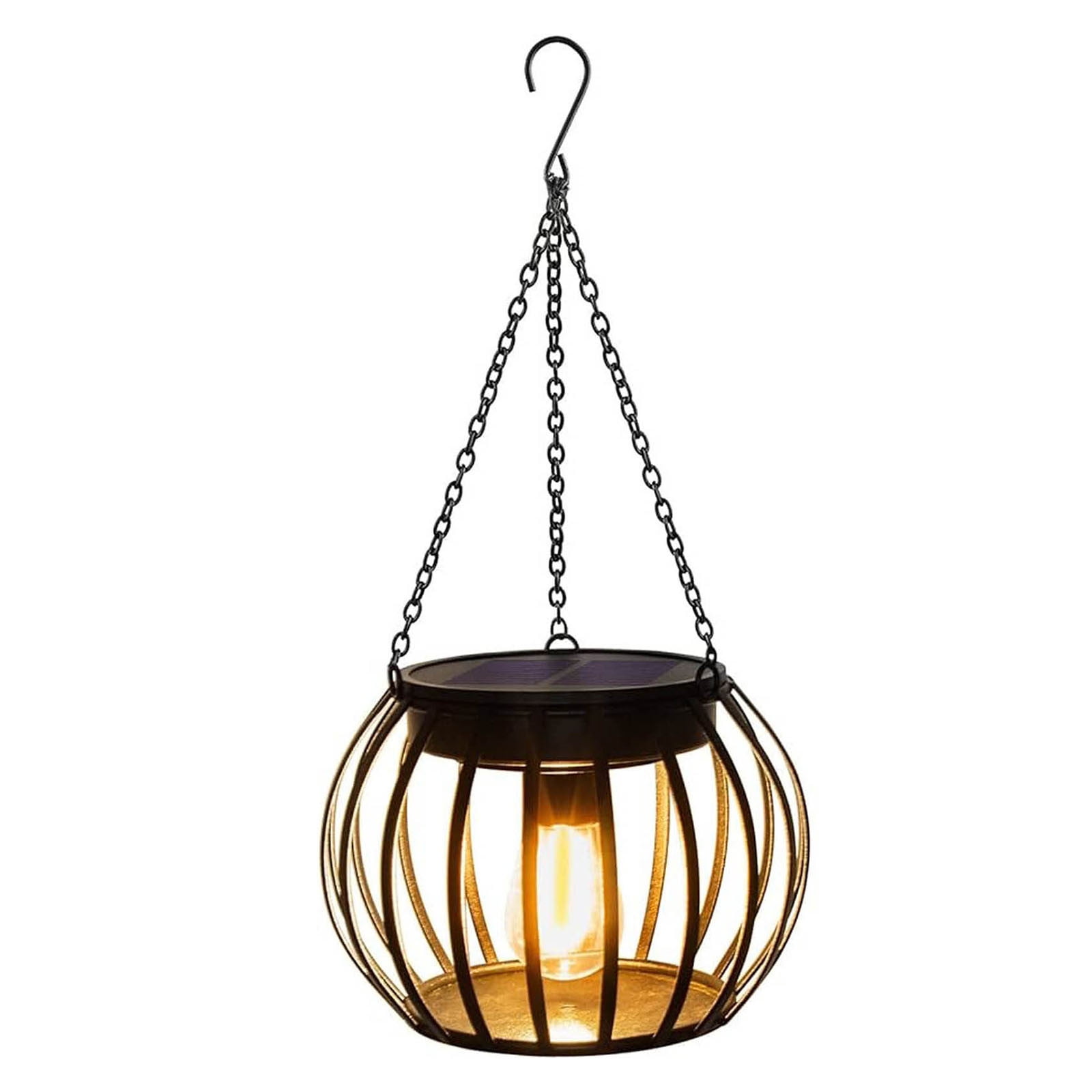 Solar Hanging Lanterns Outdoor-Waterproof Metal Solar Lights for Garden ...