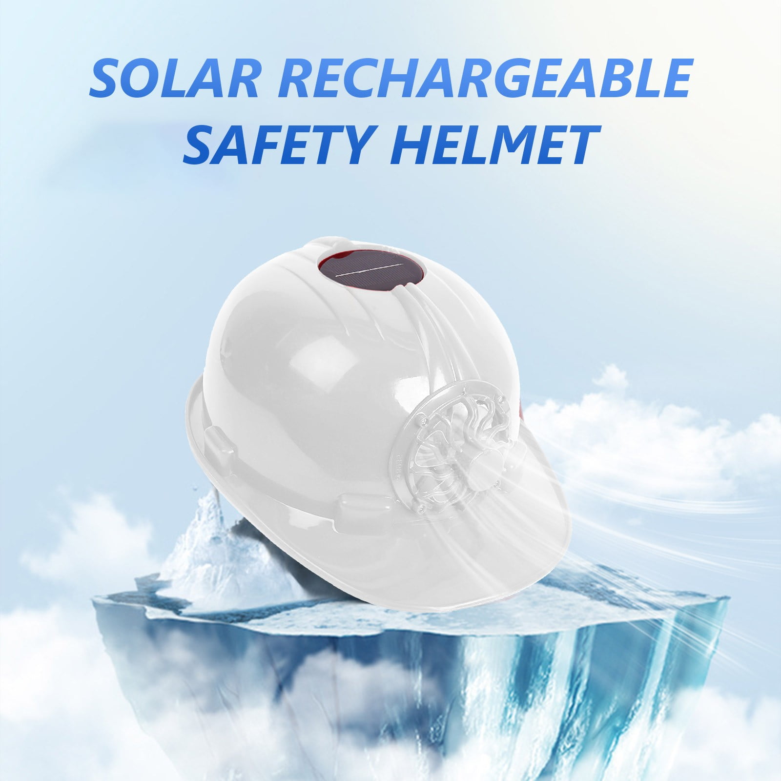 Solar Hard Hat with Fan, ty Helmet for Outdoor Work, High-strength Abs ...
