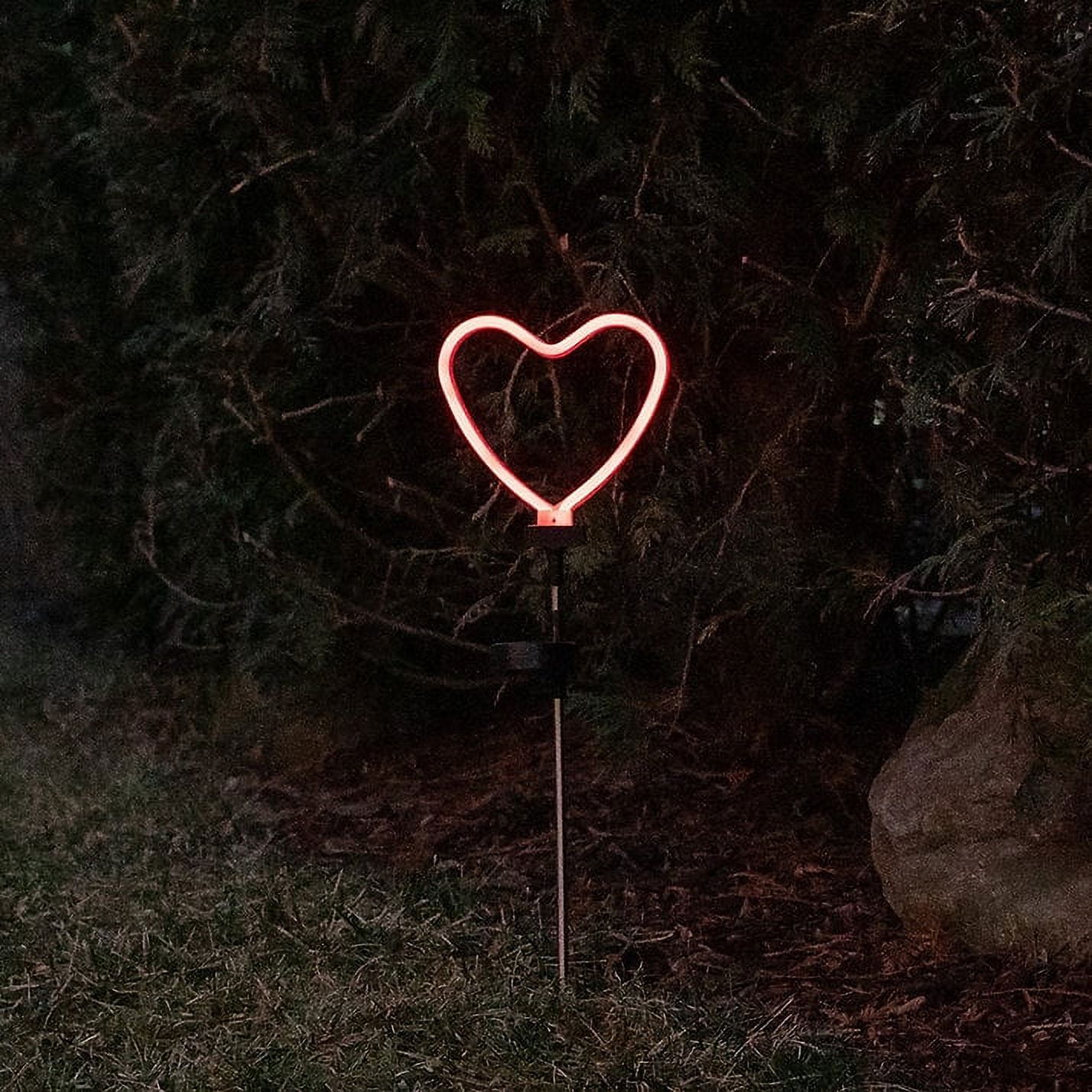 Solar Heart LED Neon Outdoor Garden Décor Stake Light - Walmart.com