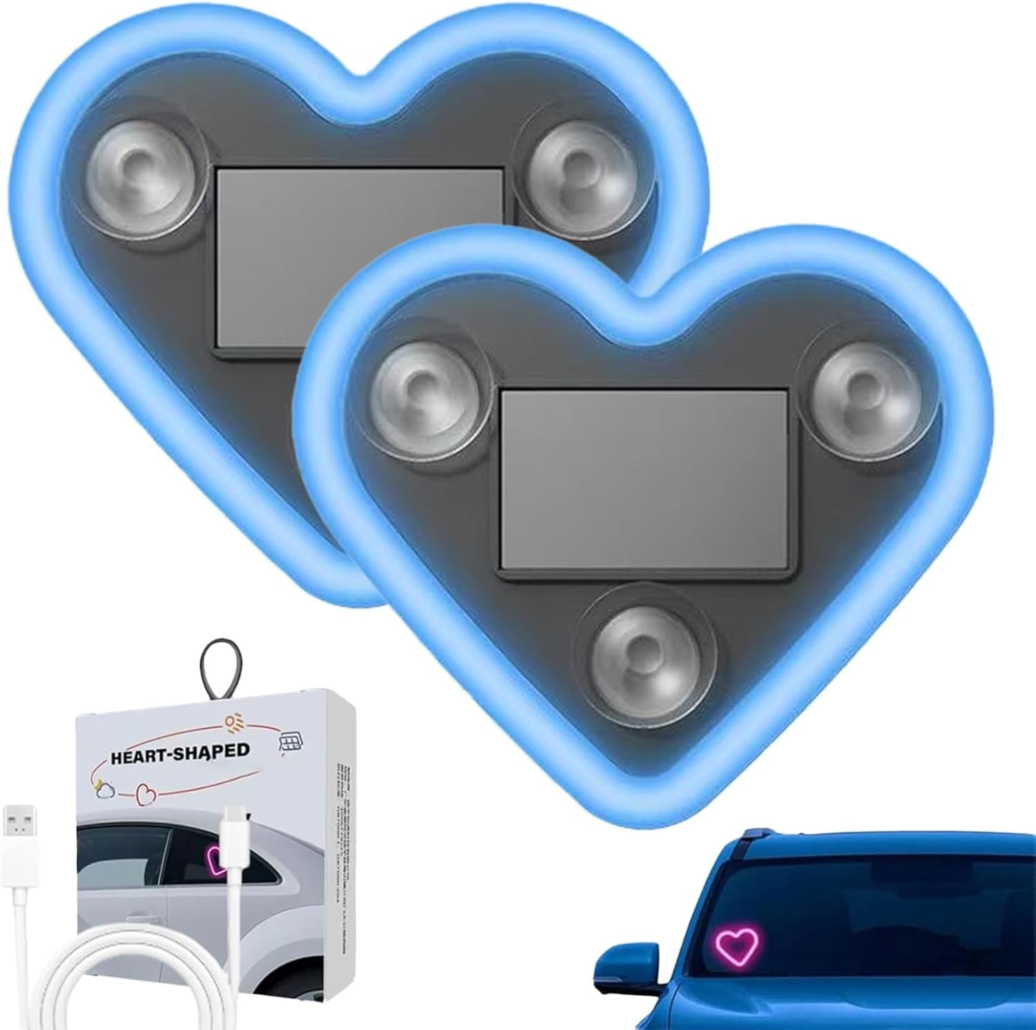 Solar Heart-Shaped Ambient Light, Solar Powered Wireless LED Heart ...