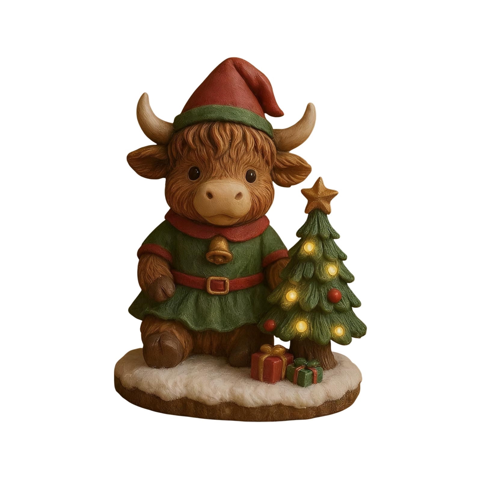 Solar Highland Cow Garden Highland Cow Statue Solar Outdoor Resin Decor ...