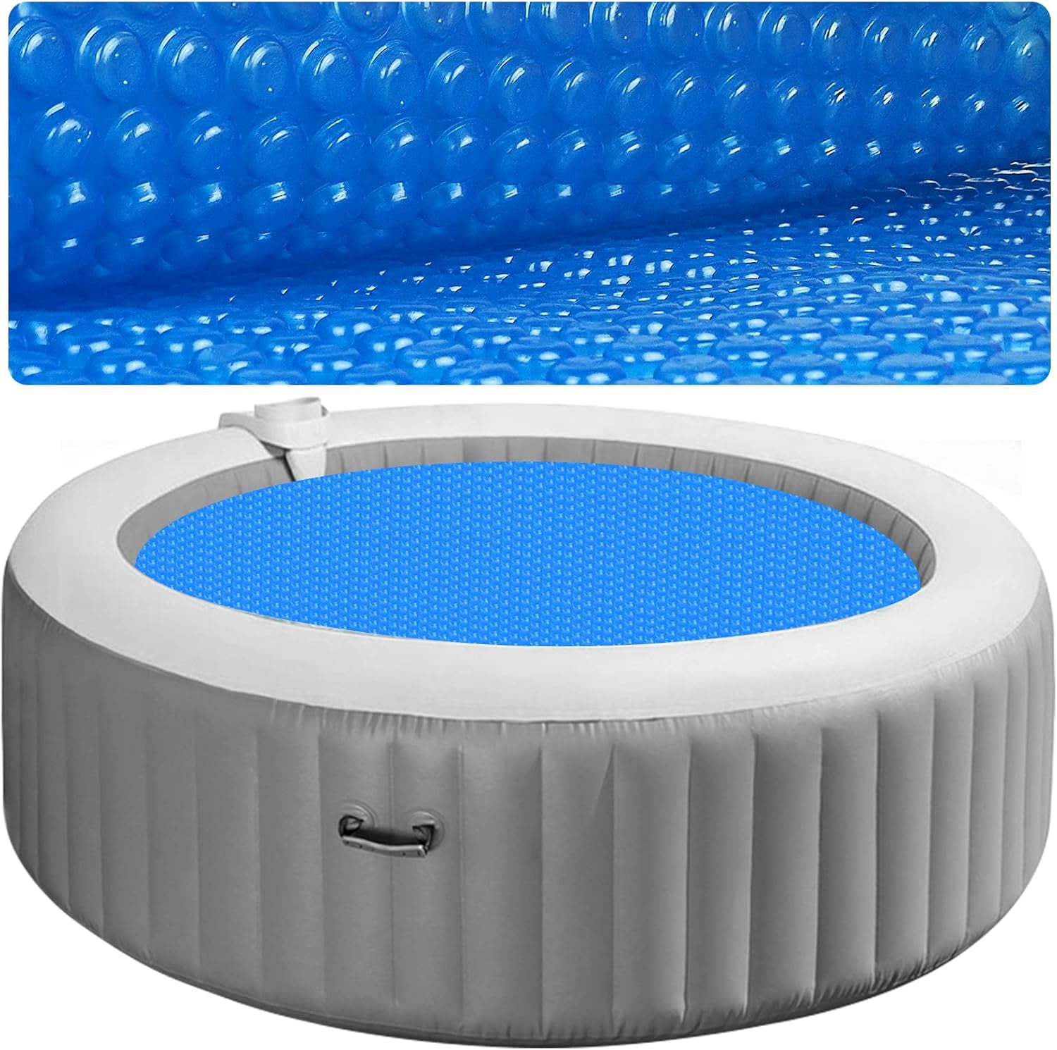 Solar Hot Tub Spa Bubble Cover Blanket for 6 7 Ft Round Inflatable Hot ...