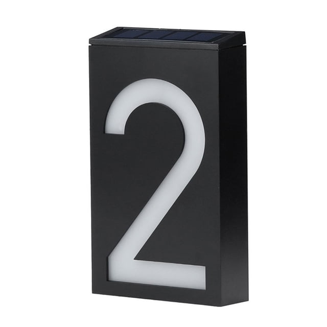 Solar House Number Light LED Illuminated Address Plaque for Houses ...