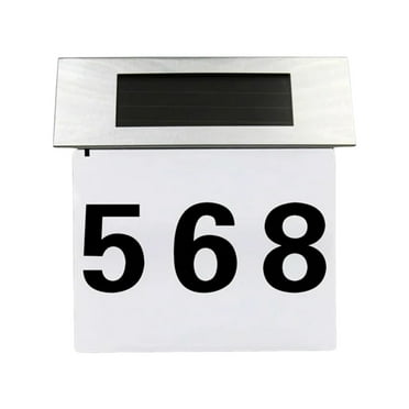 Solar Address Sign, Lighted House Numbers Waterproof, 3-Color Lighting ...