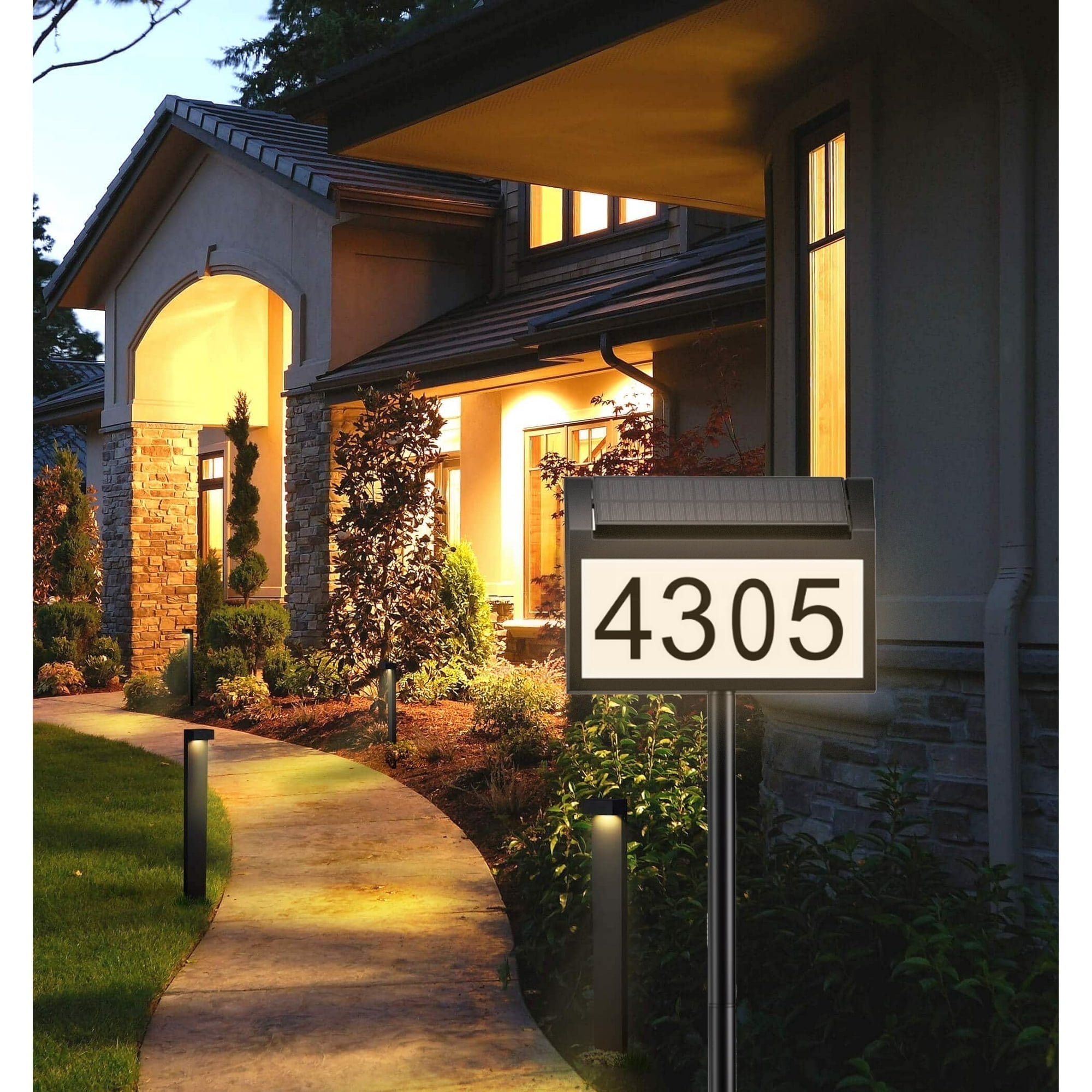 Solar House Number Sign, Solar House Numbers Address Plaques, LED ...