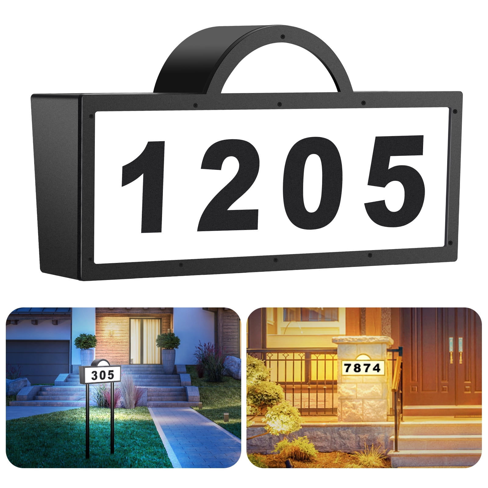 Solar House Numbers Address Sign,IP65 Waterproof Solar Address Plaque ...