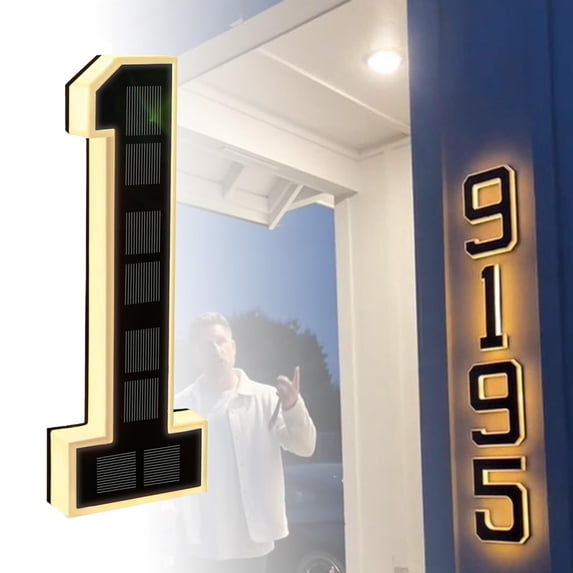 Solar House Numbers for Outside, Lighted House Numbers Solar Powered ...