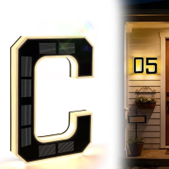Solar House Numbers for Outside Lighted, Solar Address Sign Waterproof ...