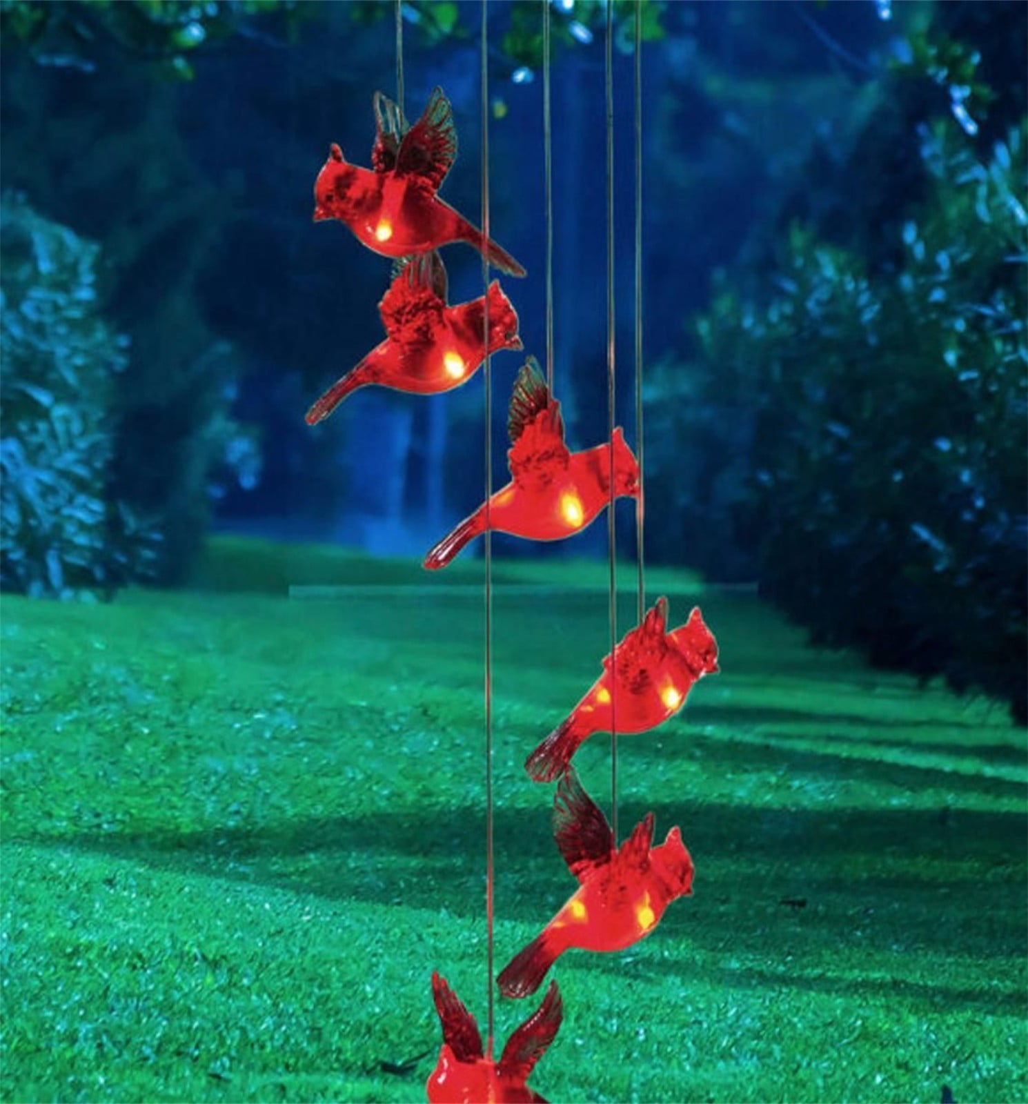 Solar Hummingbird Wind Chime Light, Outdoor Garden Decoration Hanging ...