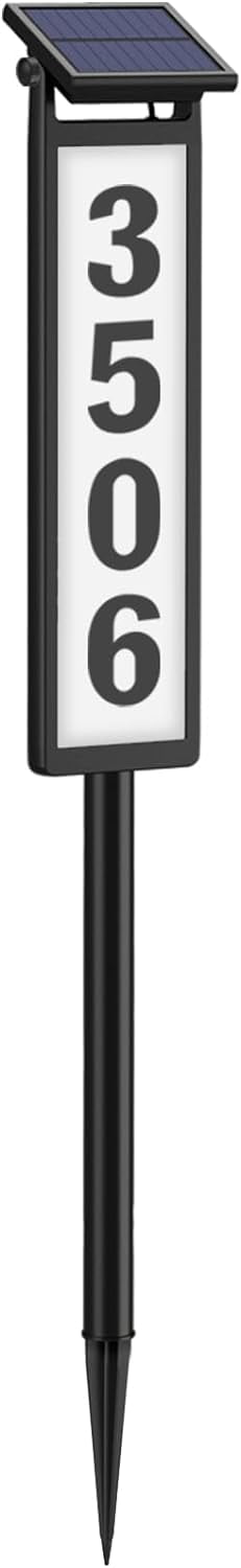 Solar Illuminated LED Lighted Address Sign, House Numbers for Outside ...