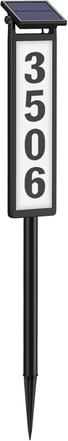KME Solar Illuminated LED Address Sign, Waterproof Outdoor - Walmart.com