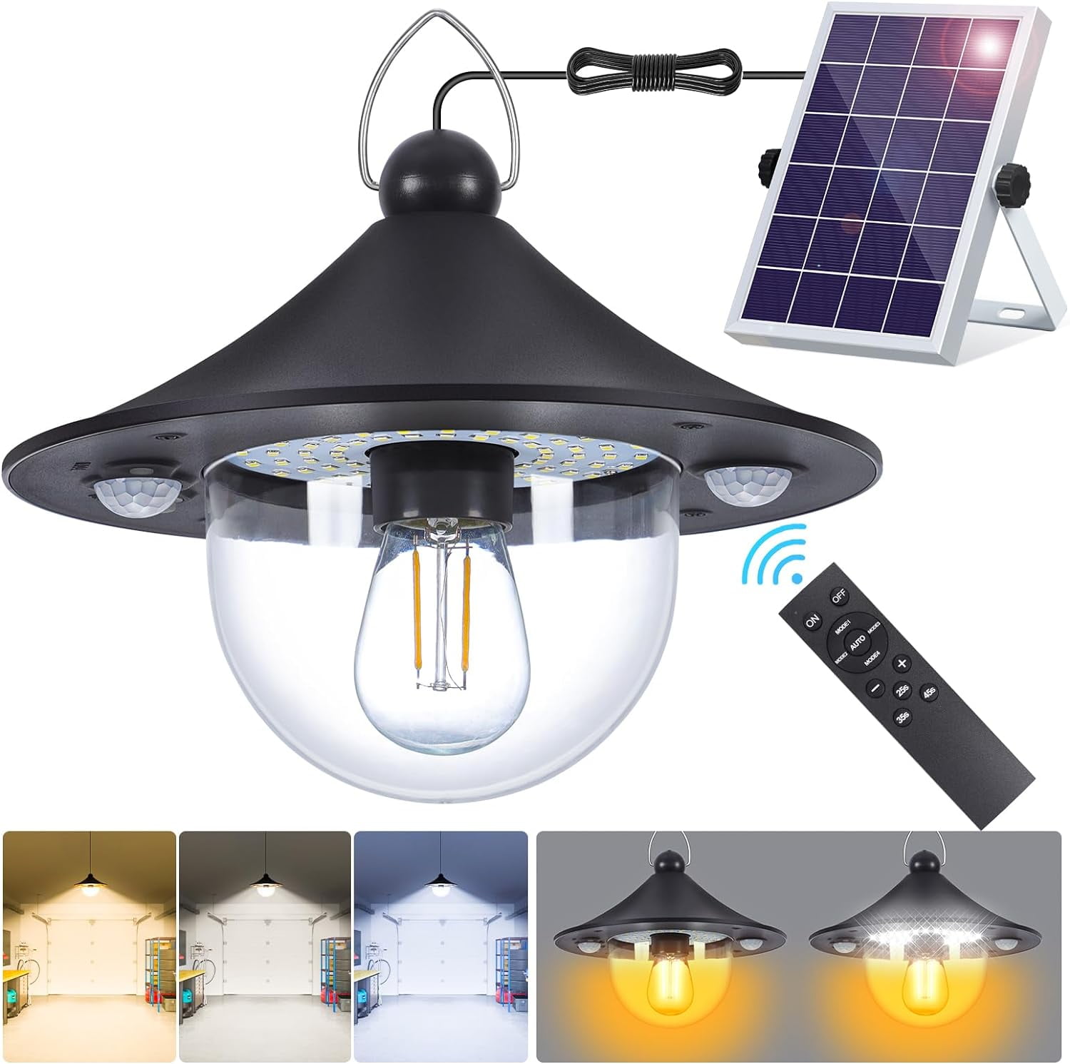 Solar Indoor Outdoor Shed Light with 3000LM 3 Color Temperatures 5 ...