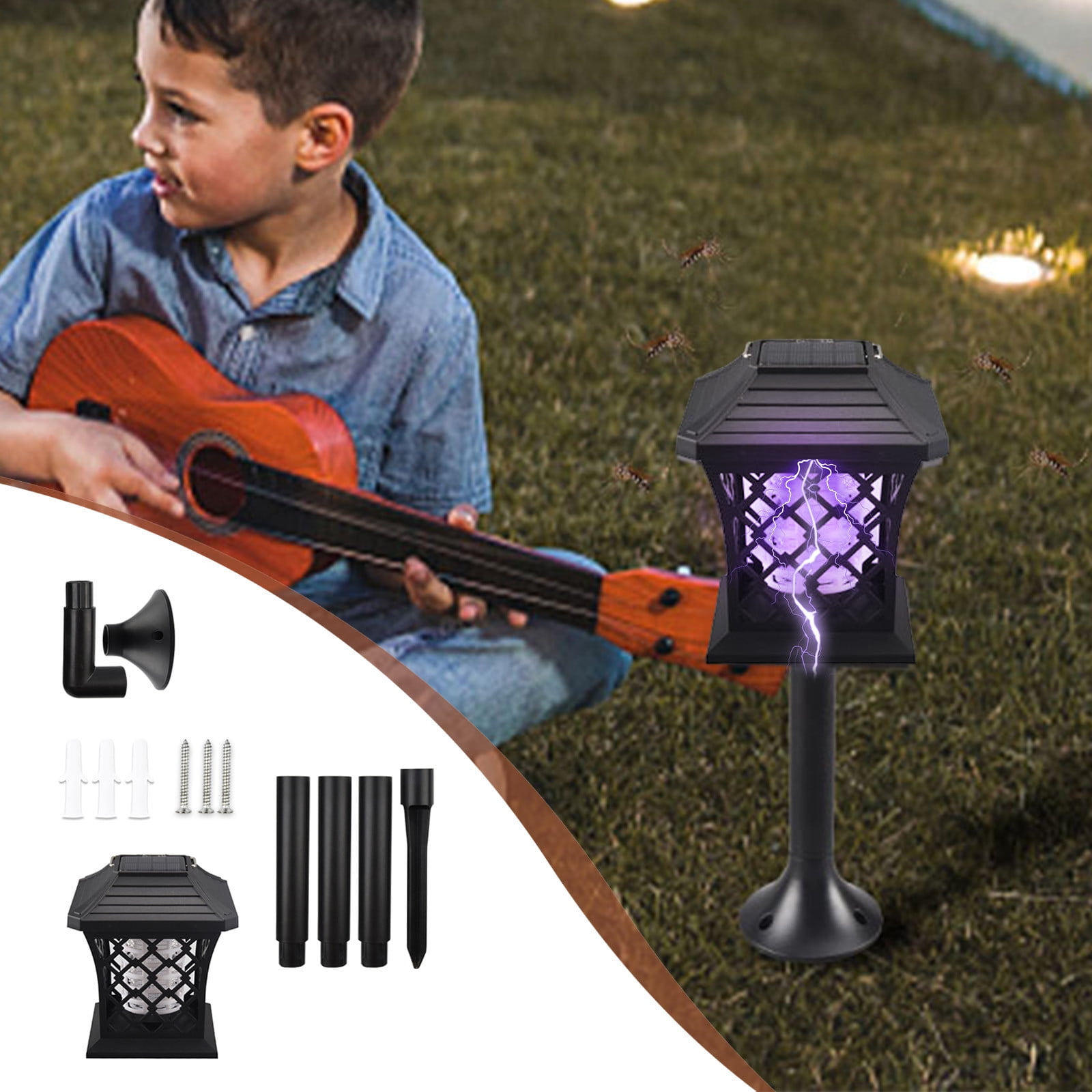 Solar Insect Lamp, Decorative Courtyard Mosquito Trap, LED Attractant ...