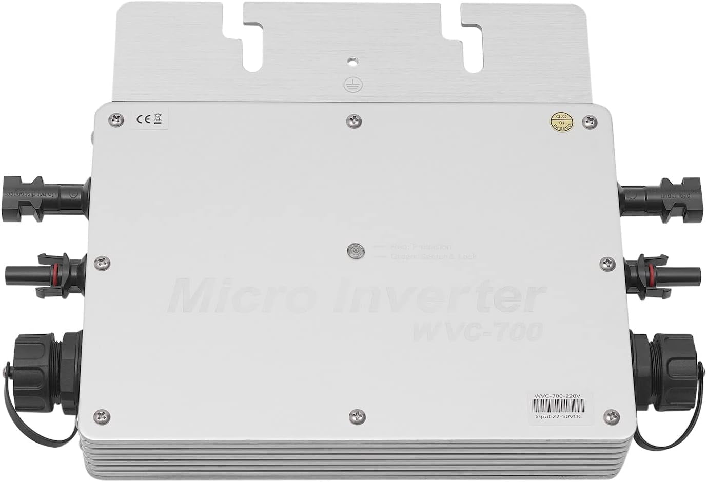Solar Inverter, Max 700W Waterproof Grid Tie Inverter 120V Grid Wave ...