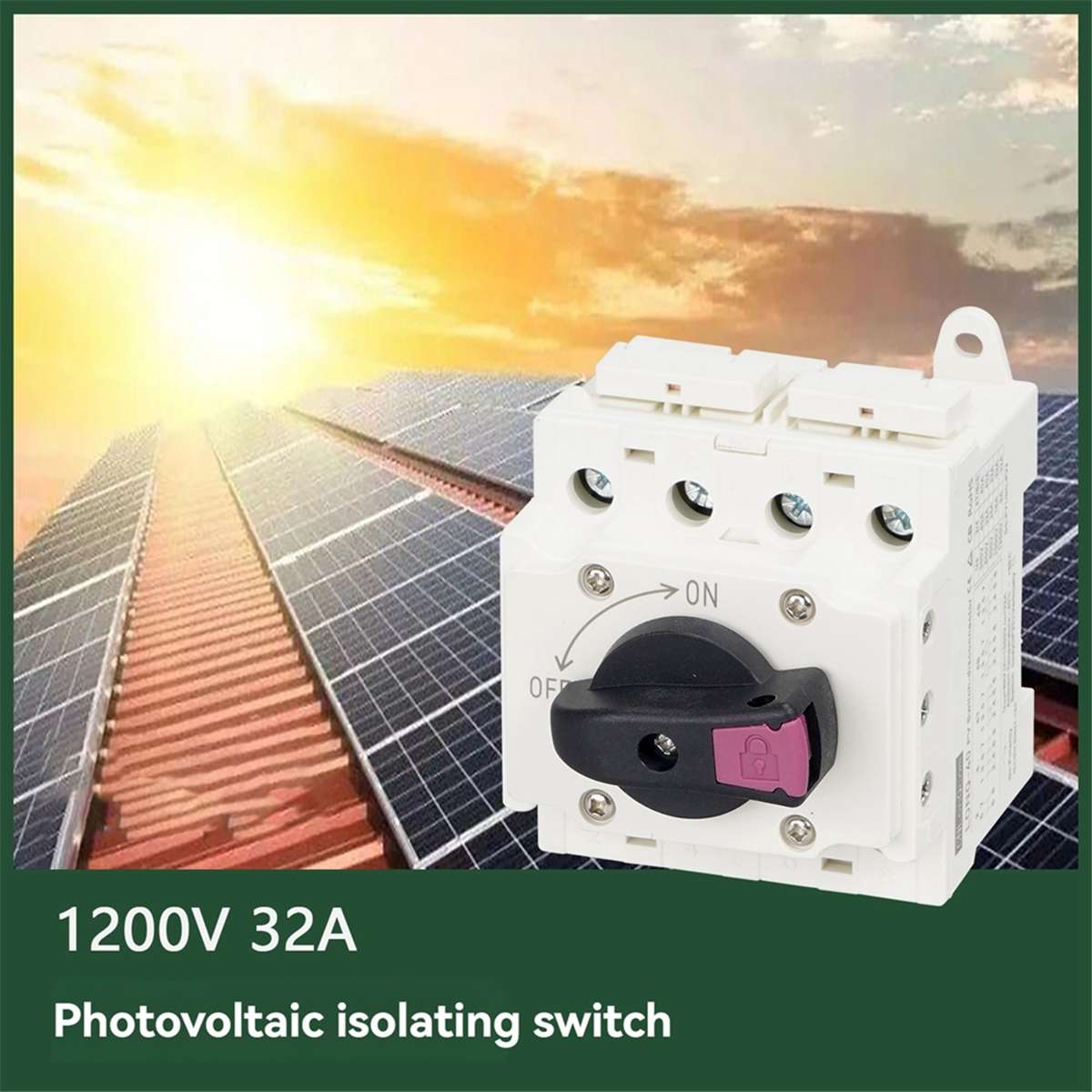 Solar Isolator Switch PV DC 1200V 32A Solar Rotating Handle Isolator ...