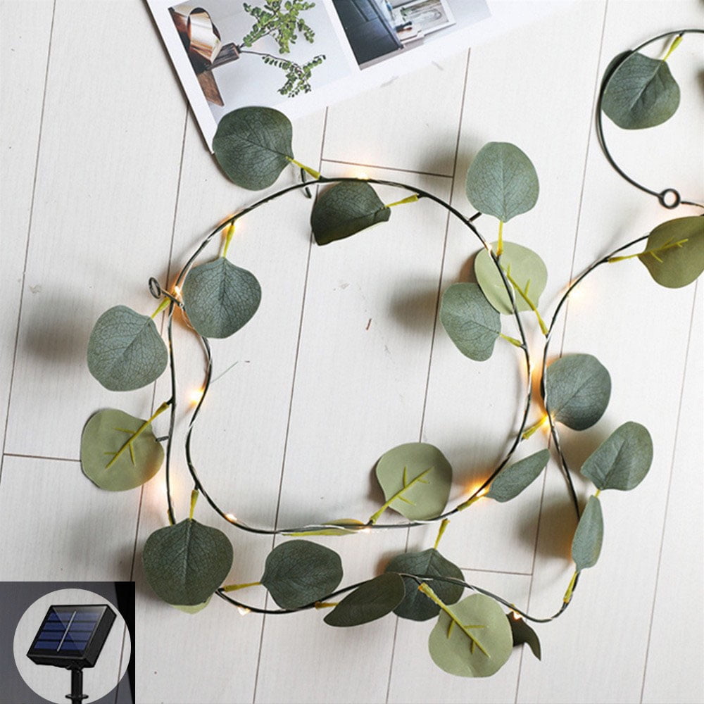 Solar Ivy Artificial Maple Leaf String Lights,Fairy Night Lights ...