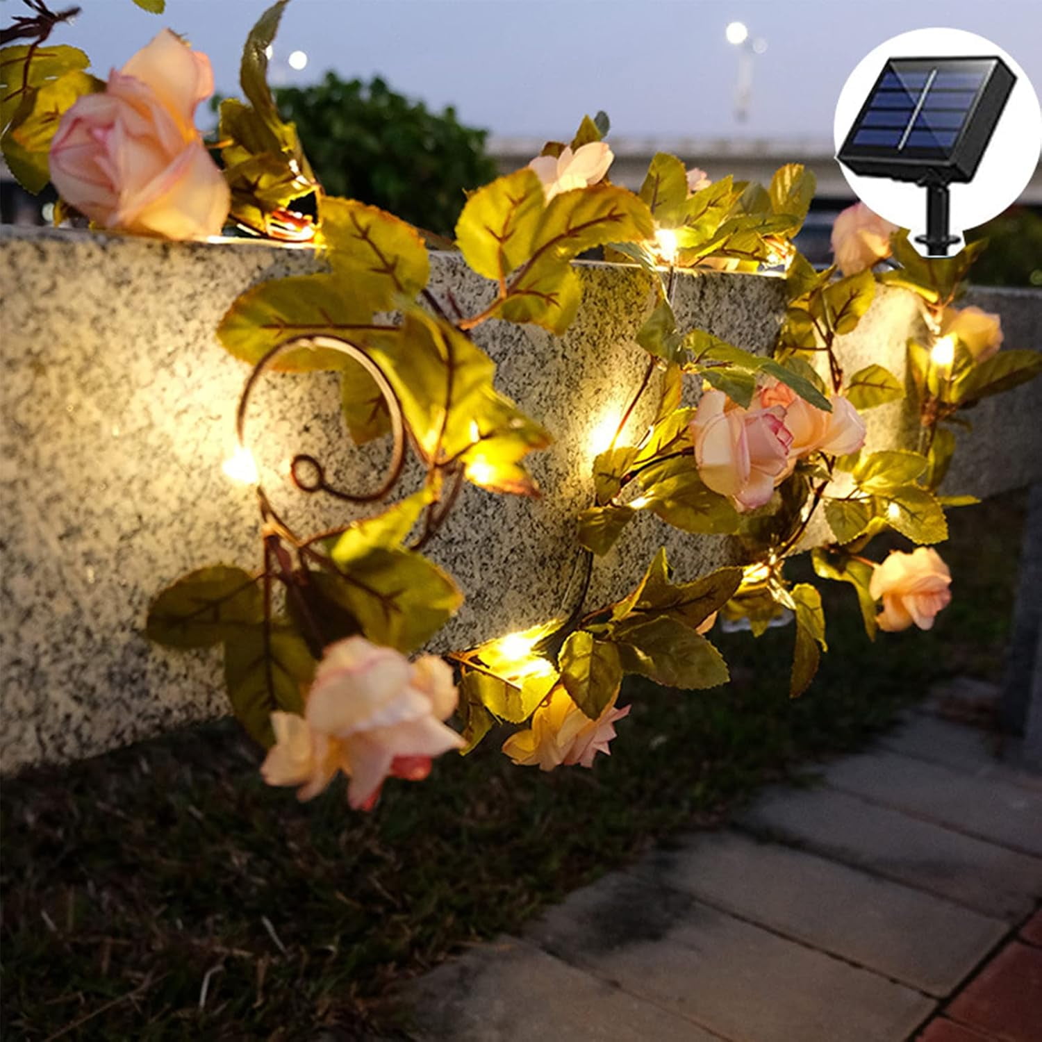 Solar Ivy Artificial Maple Leaf String Lights,Fairy Night Lights ...