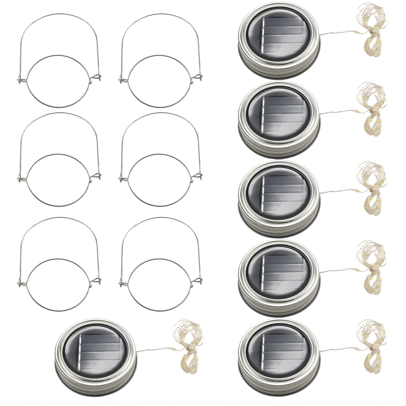 Solar Jar Lid Lights, 6 Pack 20 Led String Fairy Star Firefly Lids ...