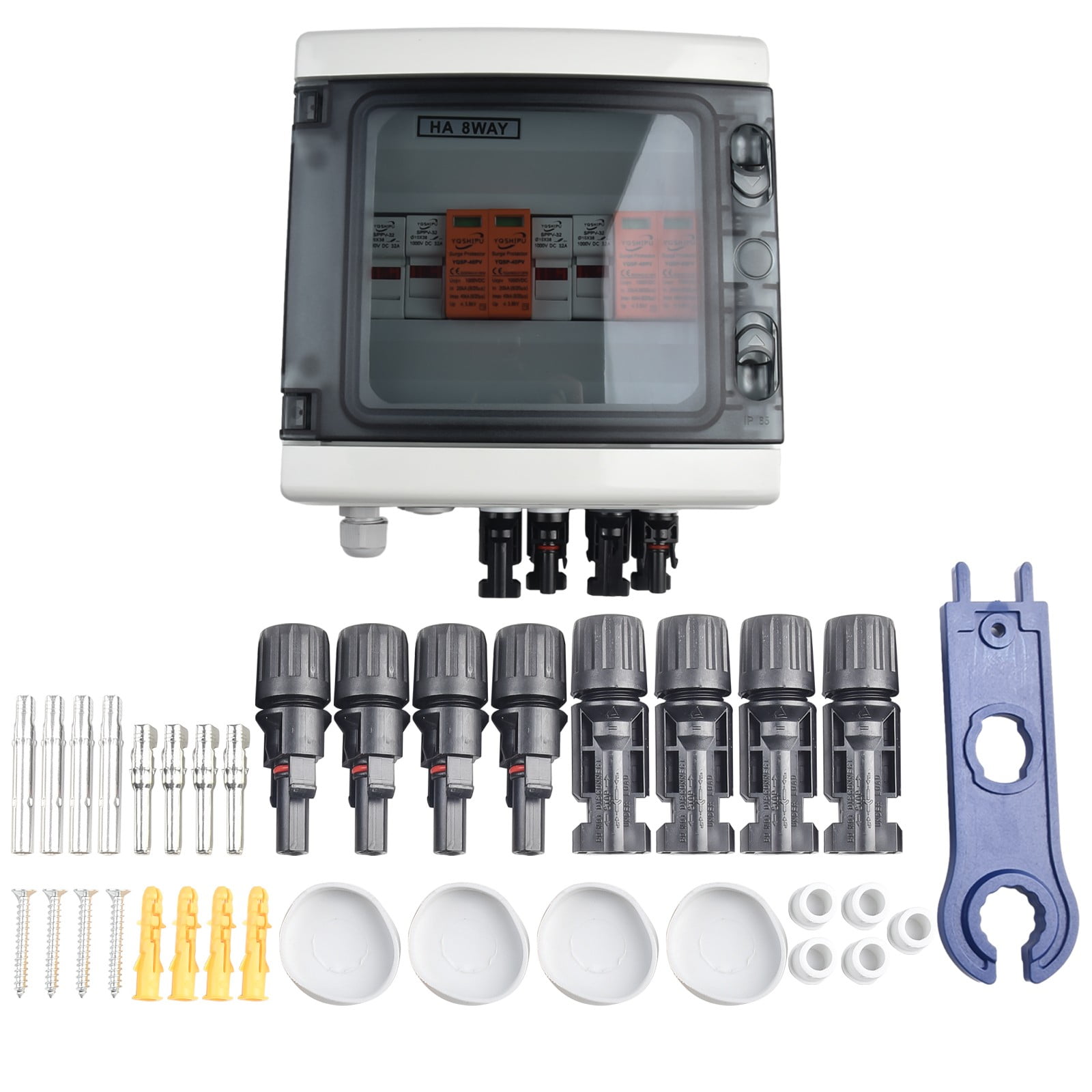 Solar Junction Box Dc 2-Strings 8/12Modules 2In 2Out Protection Pv Ip65 ...