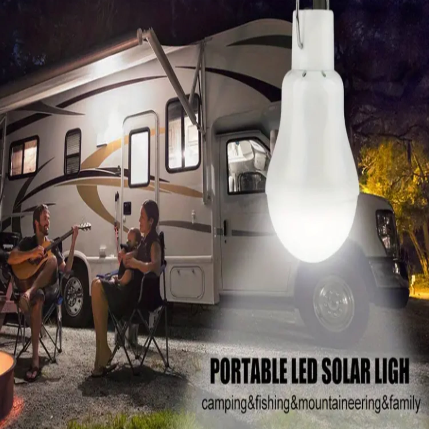 Solar LED Bulb Light for Garden Yard Pathway Garage Camping Indoor ...