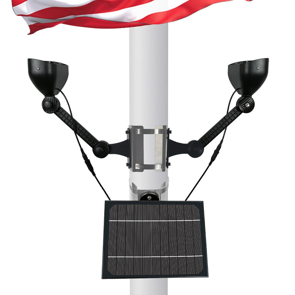 LumeGen Solar Powered Dual-Head LED Flagpole Outdoor Light - 720 Lumens ...