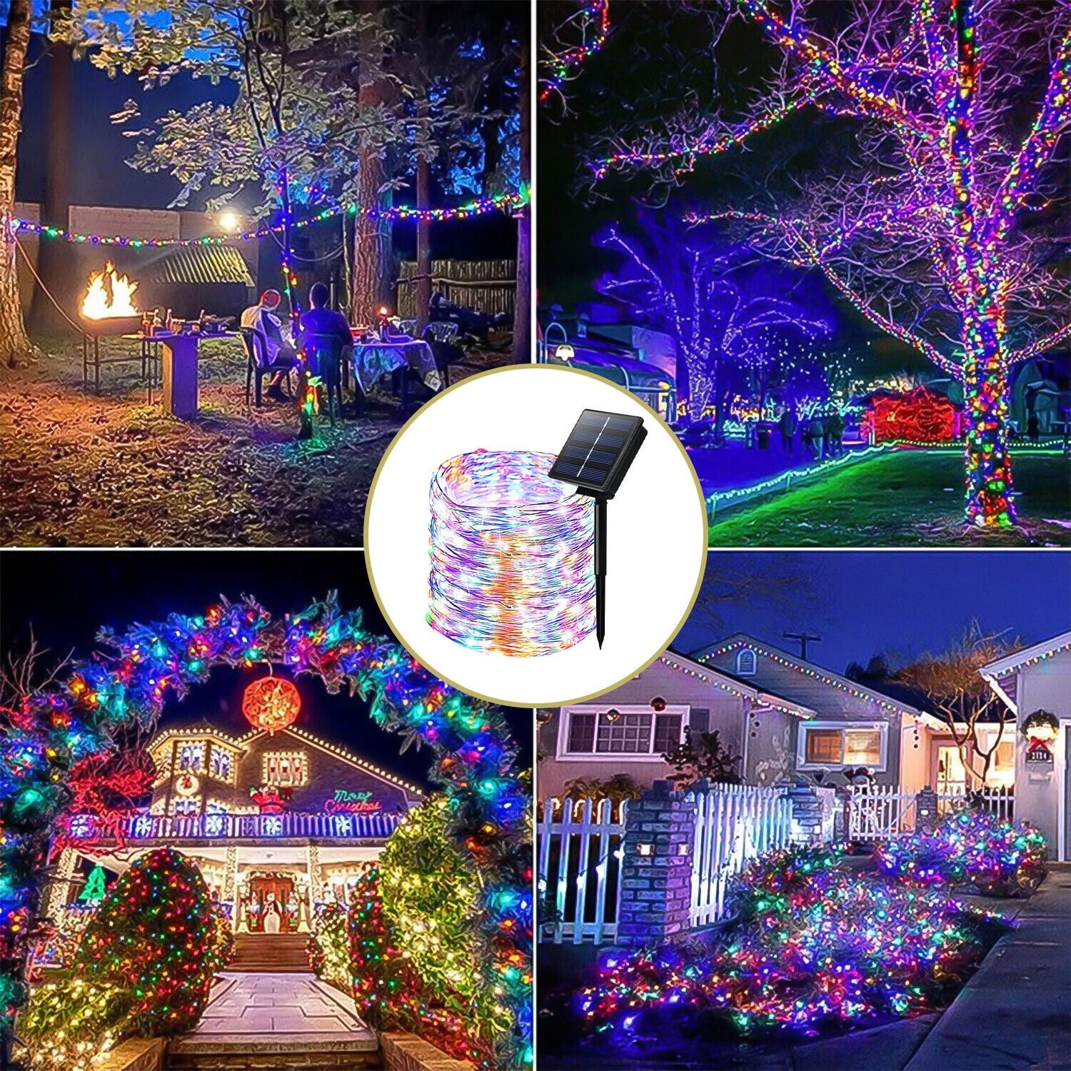 Solar LED Fairy String Lights for Outdoor Garden Decor Multi 20m ...