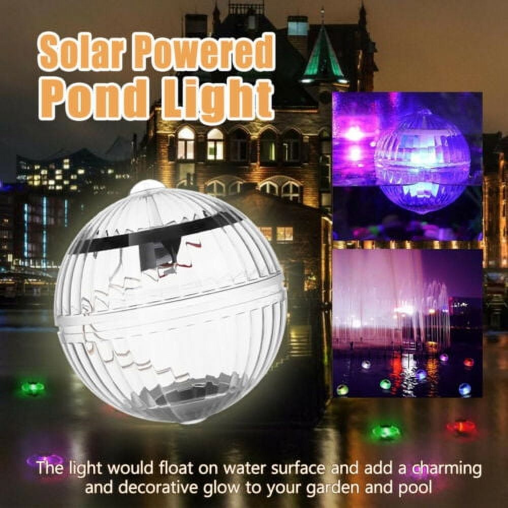 Solar LED Floating Lights Garden Pond Pool Lamp Rotating Color Change ...