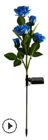Waterproof Outdoor Solar LED Rose Garden Lights, 5 Rose Flowers for ...