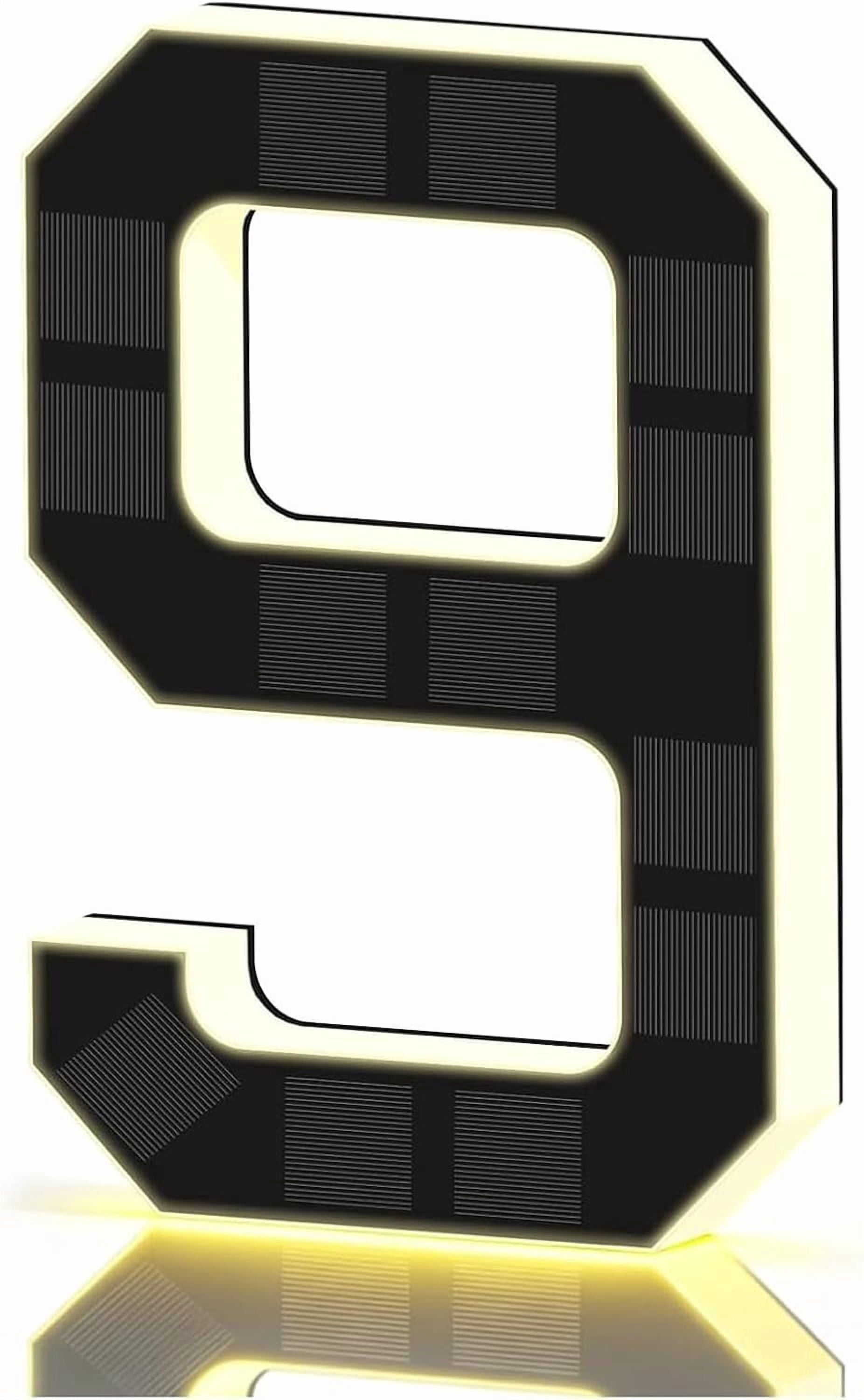 Solar LED House Numbers 6.7 Inch Waterproof Illuminated Outdoor Address ...