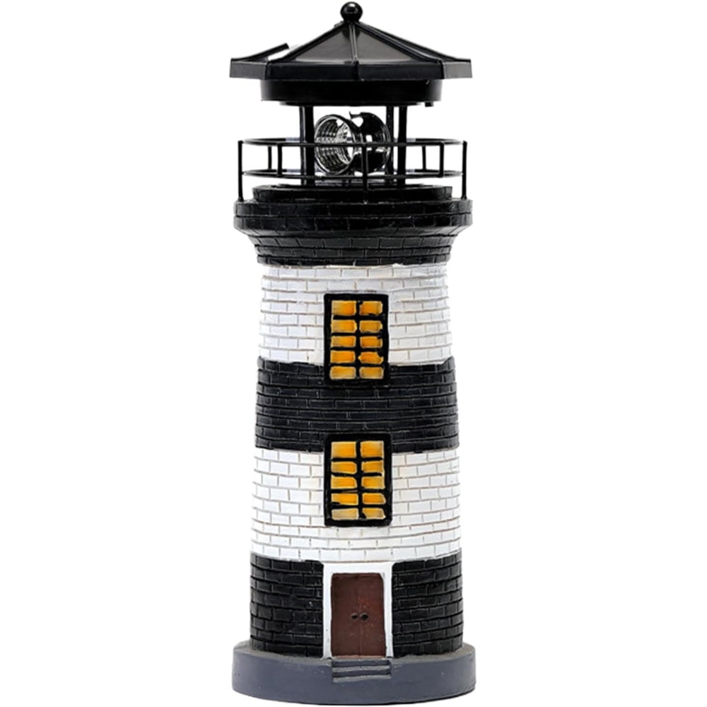 Solar LED Light Lamp with 360 Degree Rotating Nautical Solar Lighthouse ...