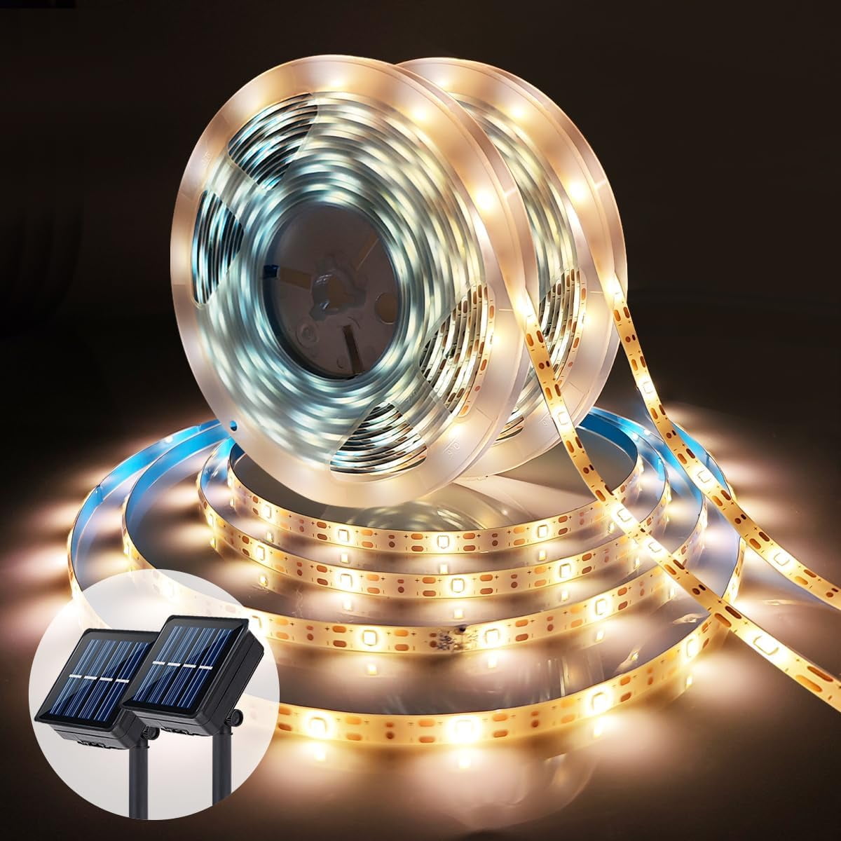 Solar LED Light Strip Outdoor Tape Rope Lights Waterproof 10ft Garden ...