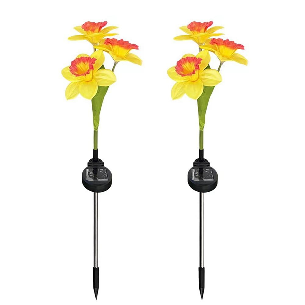 Solar LED Lighted Daffodil Decorative Garden Stakes LED Artificial ...
