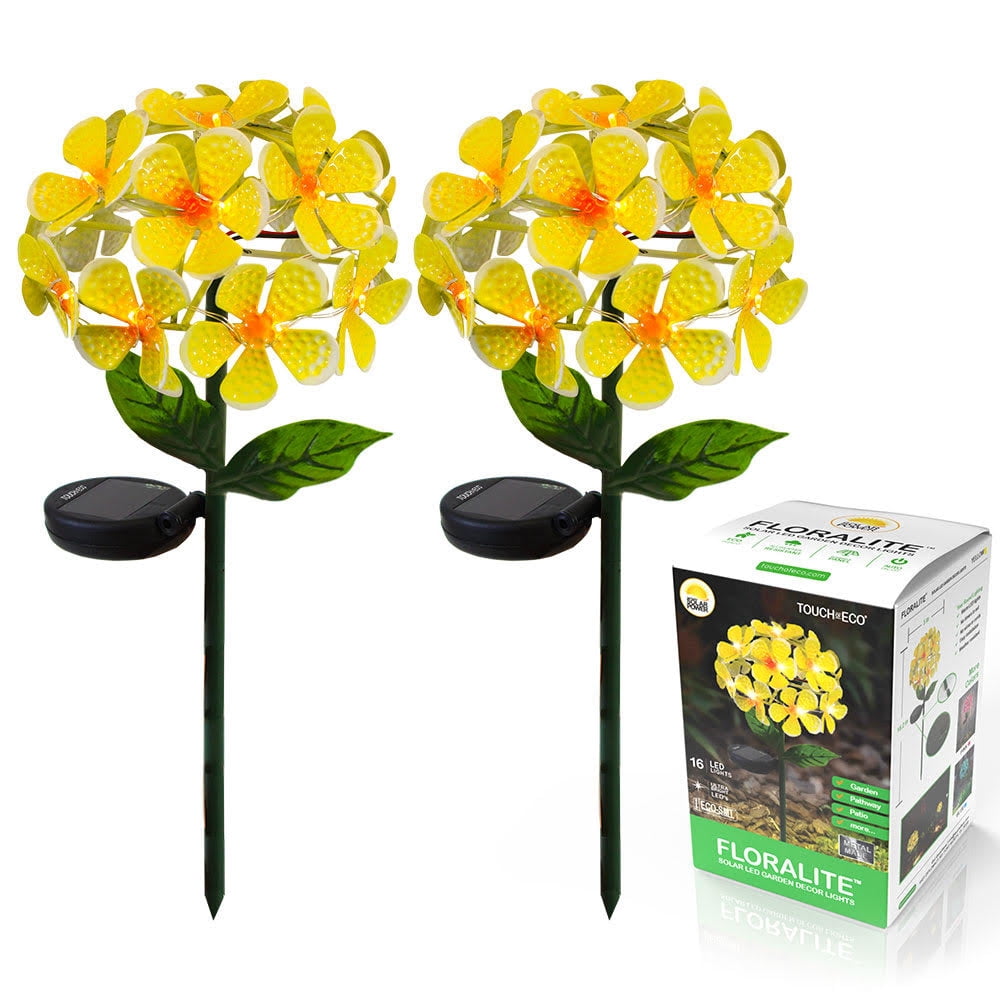 Solar LED Metal Flower Stake Lights- multiple colors (1 or 2 pack ...